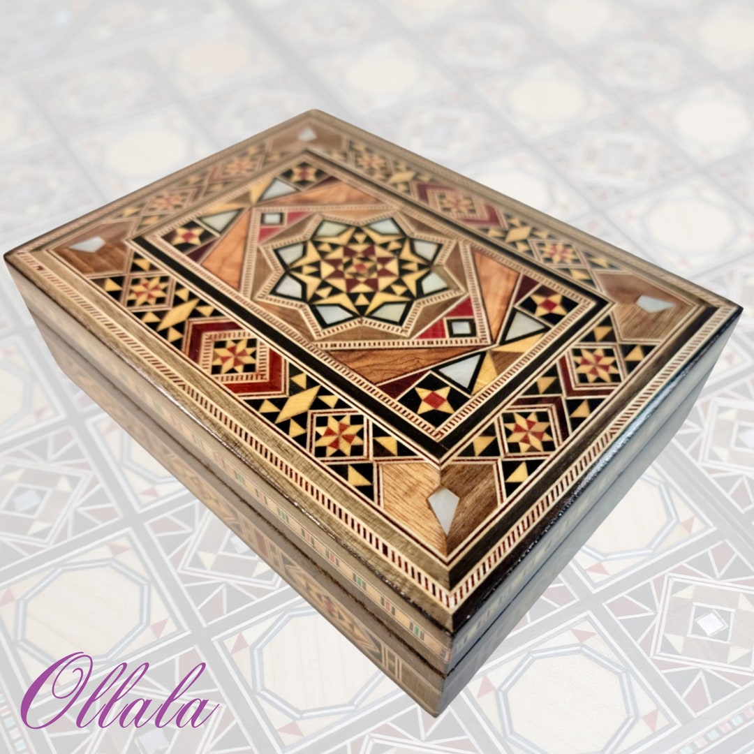 Mosaic Memory Box, Wooden Chocolate Box, Christmas Gift for Her ...