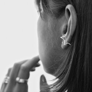 Star Ear Cuff, Silver Ear Cuff, No Piercing Star Cuff, Cute Gift for ...