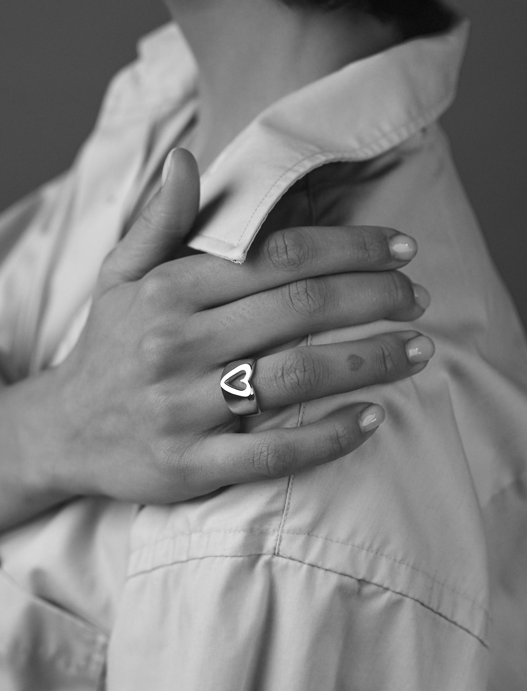 Glam Heart Ring, Heart Ring Sterling Silver, Silver Heart Ring, Love ...