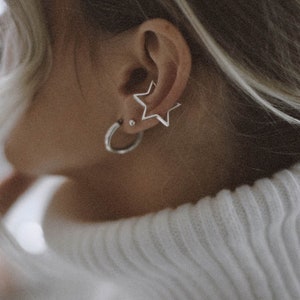 Star Ear Cuff, Silver Ear Cuff, No Piercing Star Cuff, Cute Gift for ...