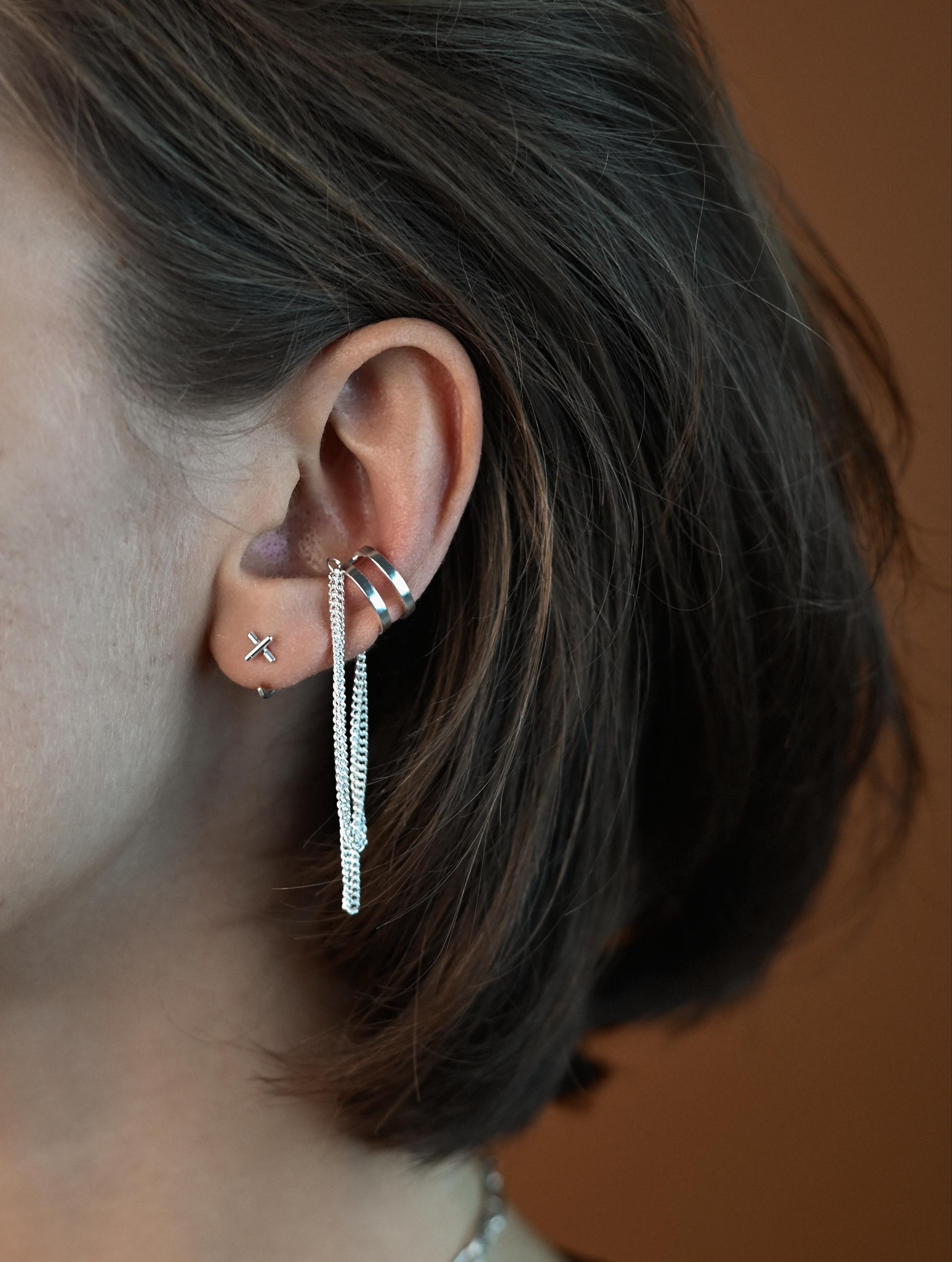 Revolve Ear Cuff, Chain Ear Cuff, Statement Ear Cuff, Edgy Ear Cuff ...