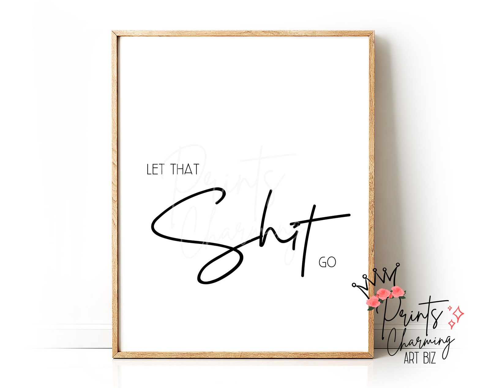 Let That Shit Go Bathroom Printable Printable Wall Art Print Funny ...