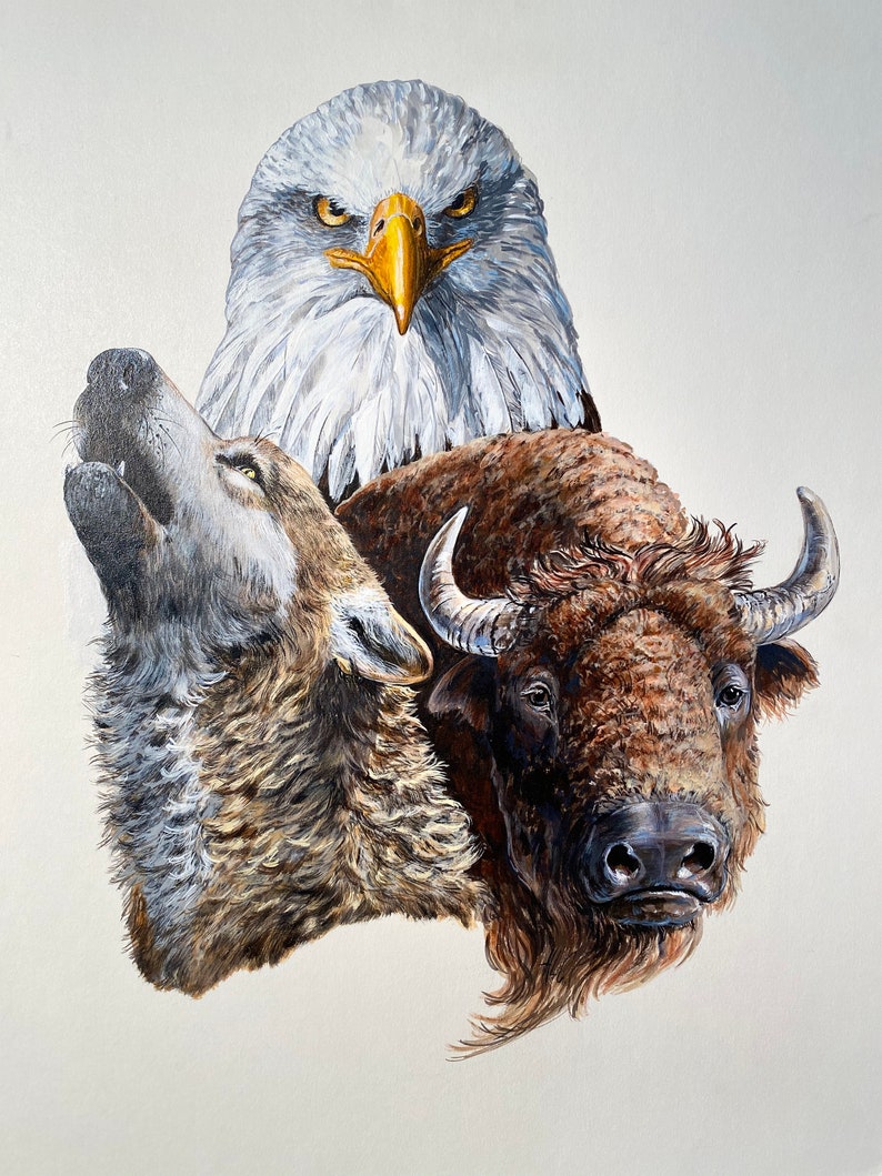 Eagle Wolf and Buffalo PNG File - Digital Download - Sublimation Image ...