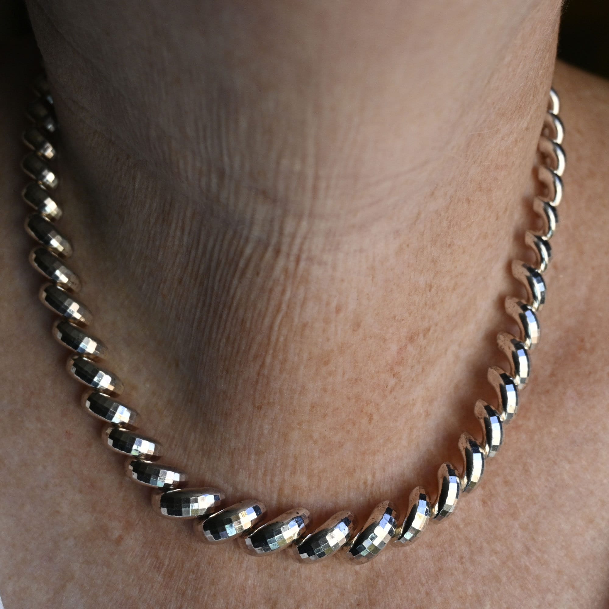 Silver Color Italian San Marco Design Mixed Chain Necklace & Bracelet ...