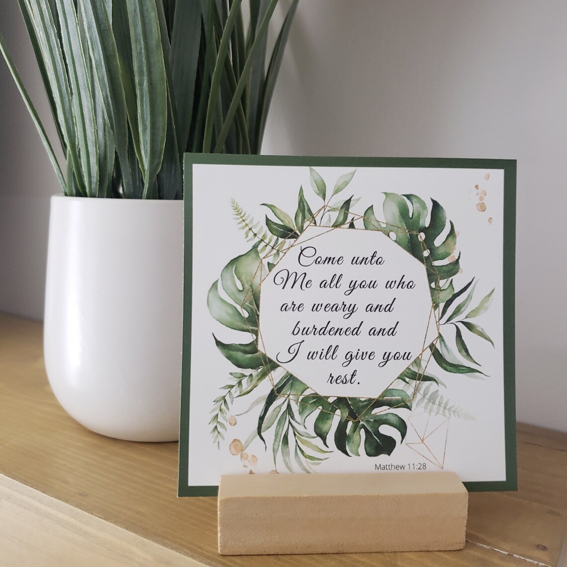 Scripture Memory Cards Set With Wooden Display Stand, Faith Postcards ...