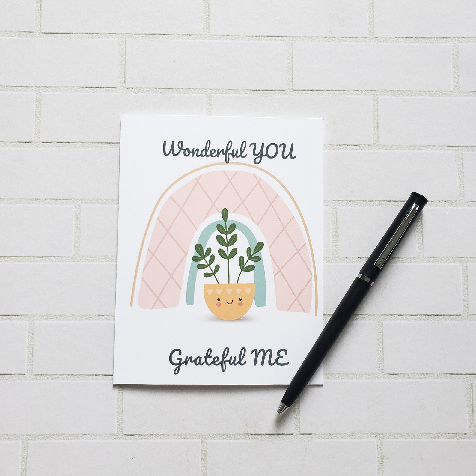 Grateful Thank You Cards and Envelope Set, Rainbow Boho Design ...