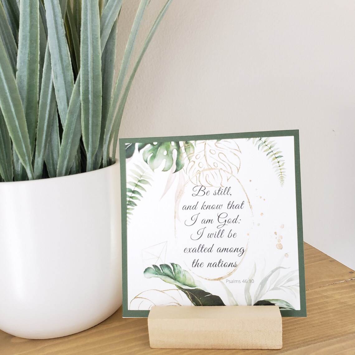 Scripture Memory Cards Set With Wooden Display Stand, Faith Postcards ...