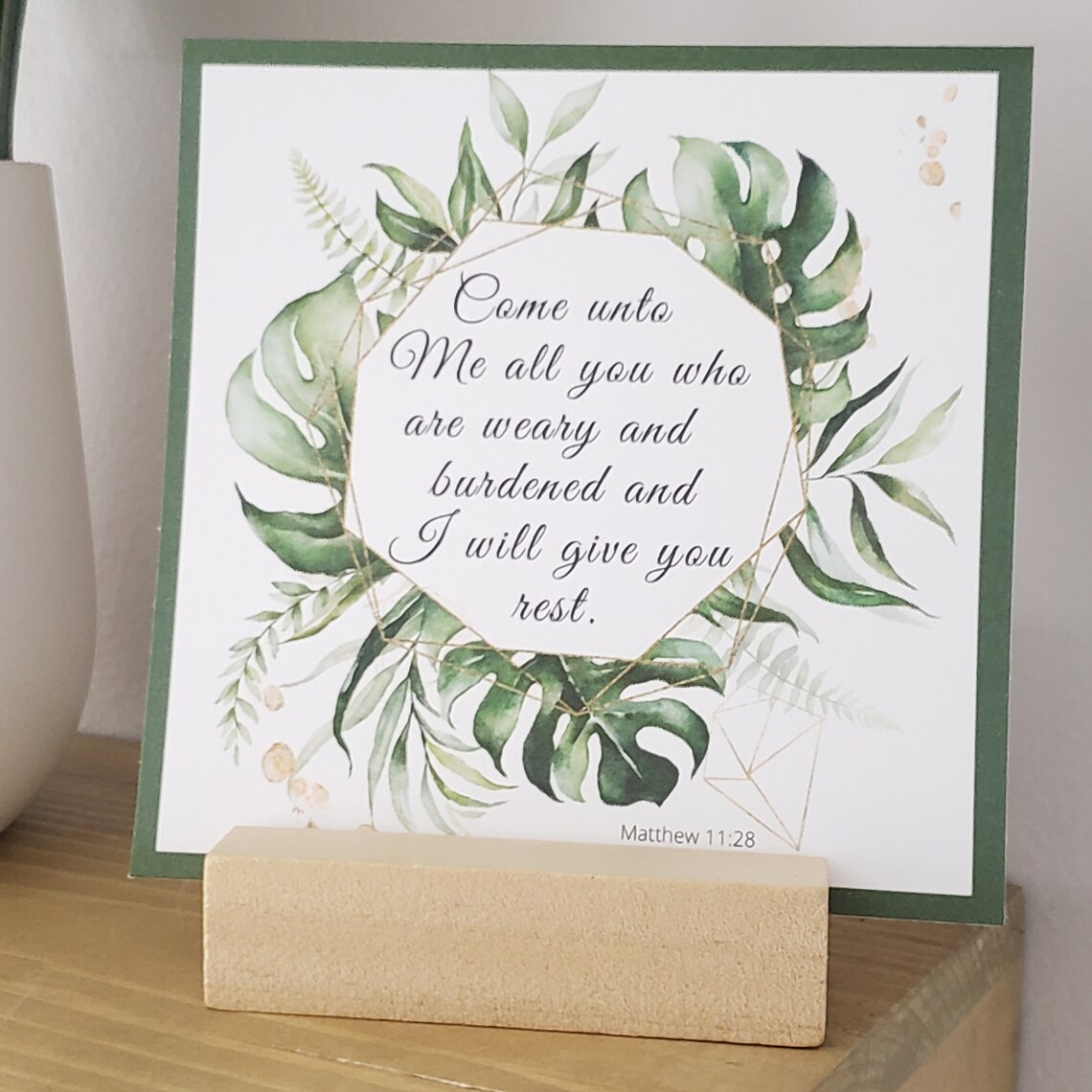 Scripture Memory Cards Set With Wooden Display Stand, Faith Postcards ...