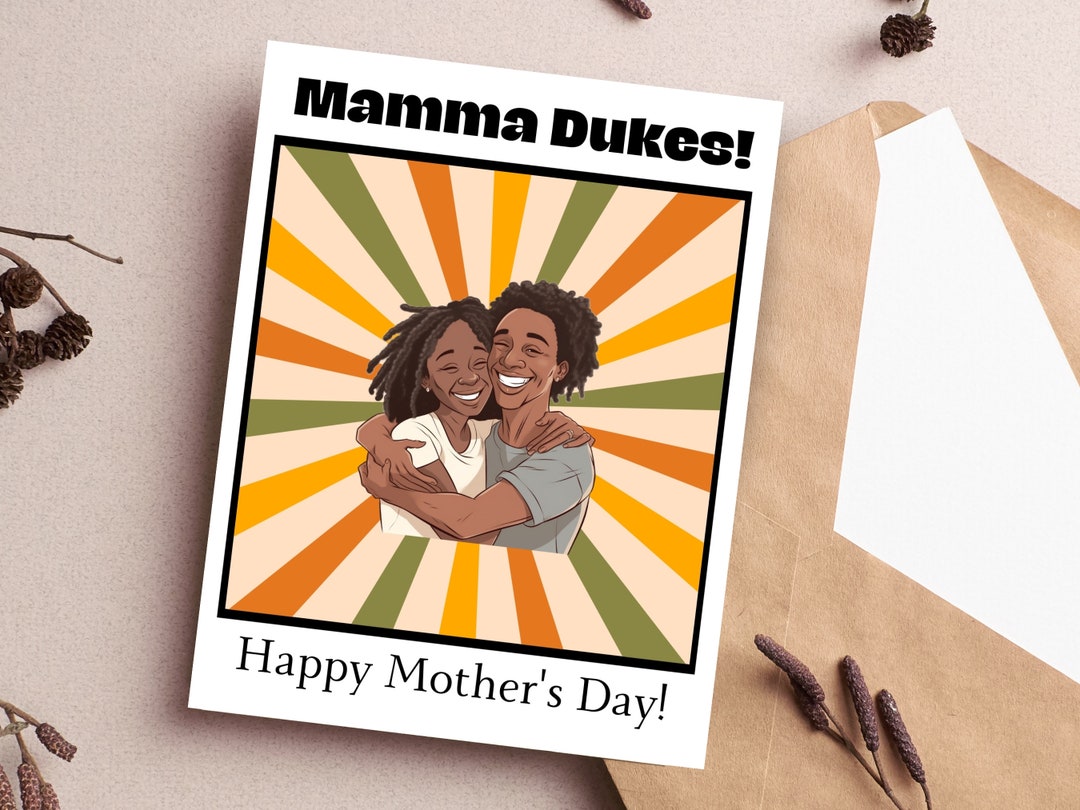 Momma Dukes Mother's Day Card, Black Mother's Day Card From Him, Funny ...