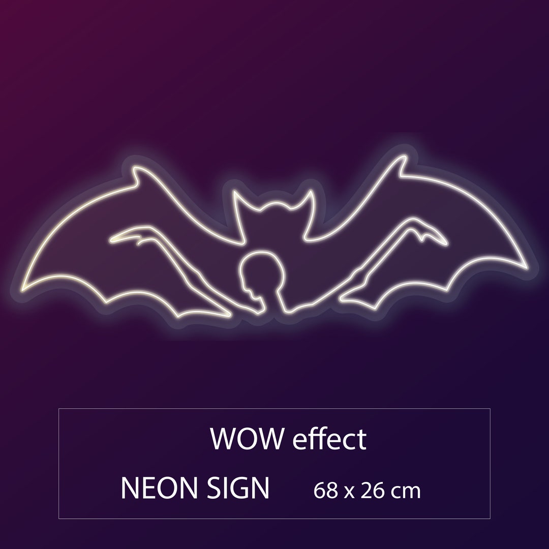 Decoration Halloween. Bat Neon Sign. LED Neon Sign. Wall Decor ...