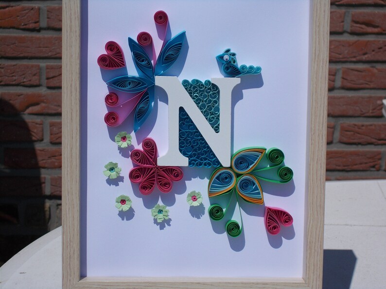 Quilling Alphabet Letter in a Frame: Initial N - Etsy Canada