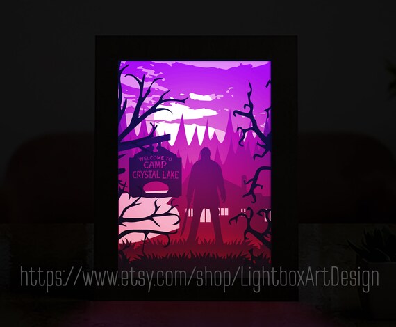 SVG Friday the 13th Lightbox paper cut 3D lightbox magic | Etsy