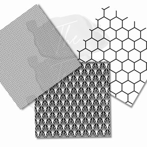 12 Geometric Digital Papers, Black Modern Patterns Digital Paper Pack ...