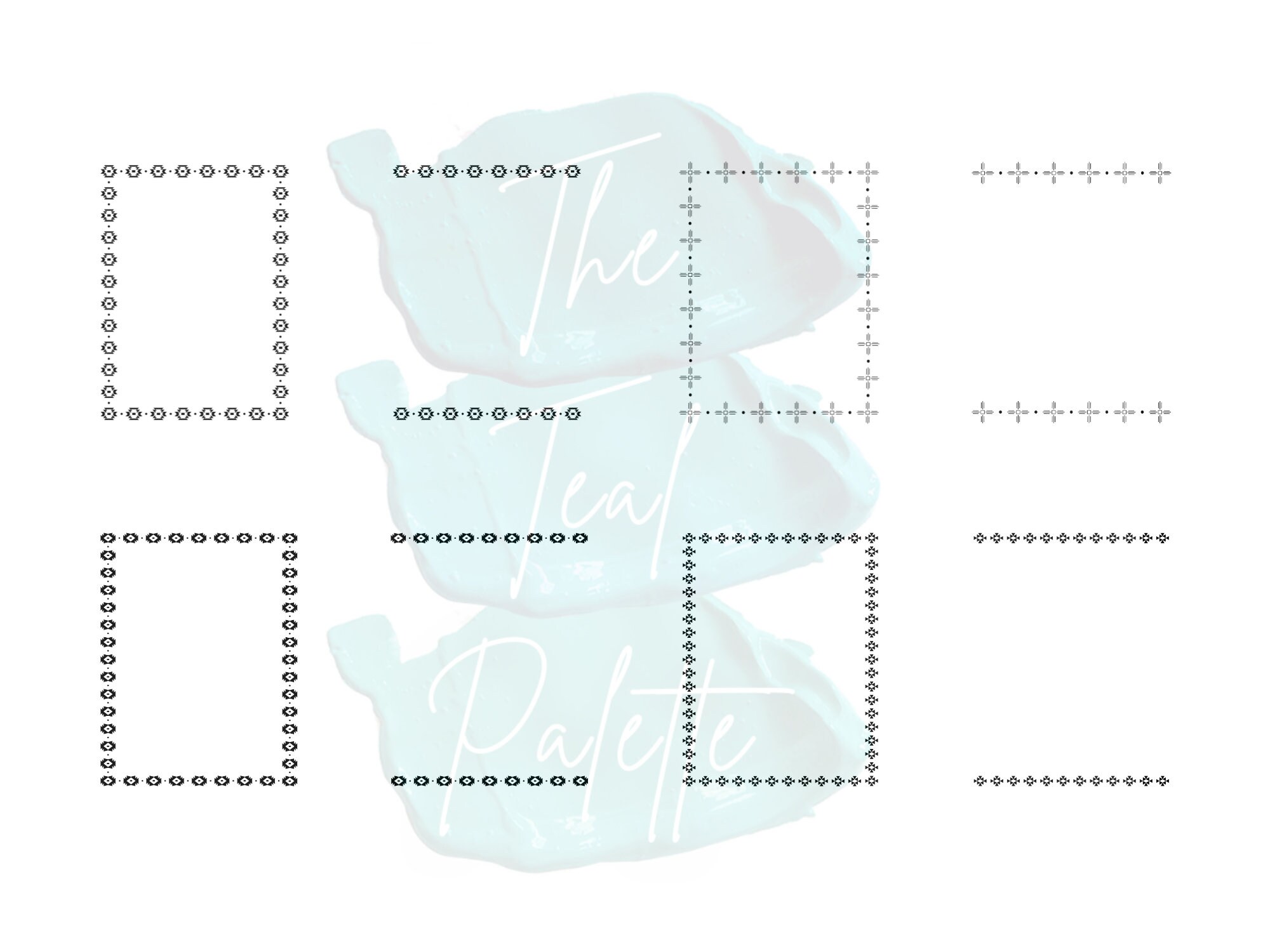 Southwestern Digital Borders: Aztec Geometric Frames (digital Download ...