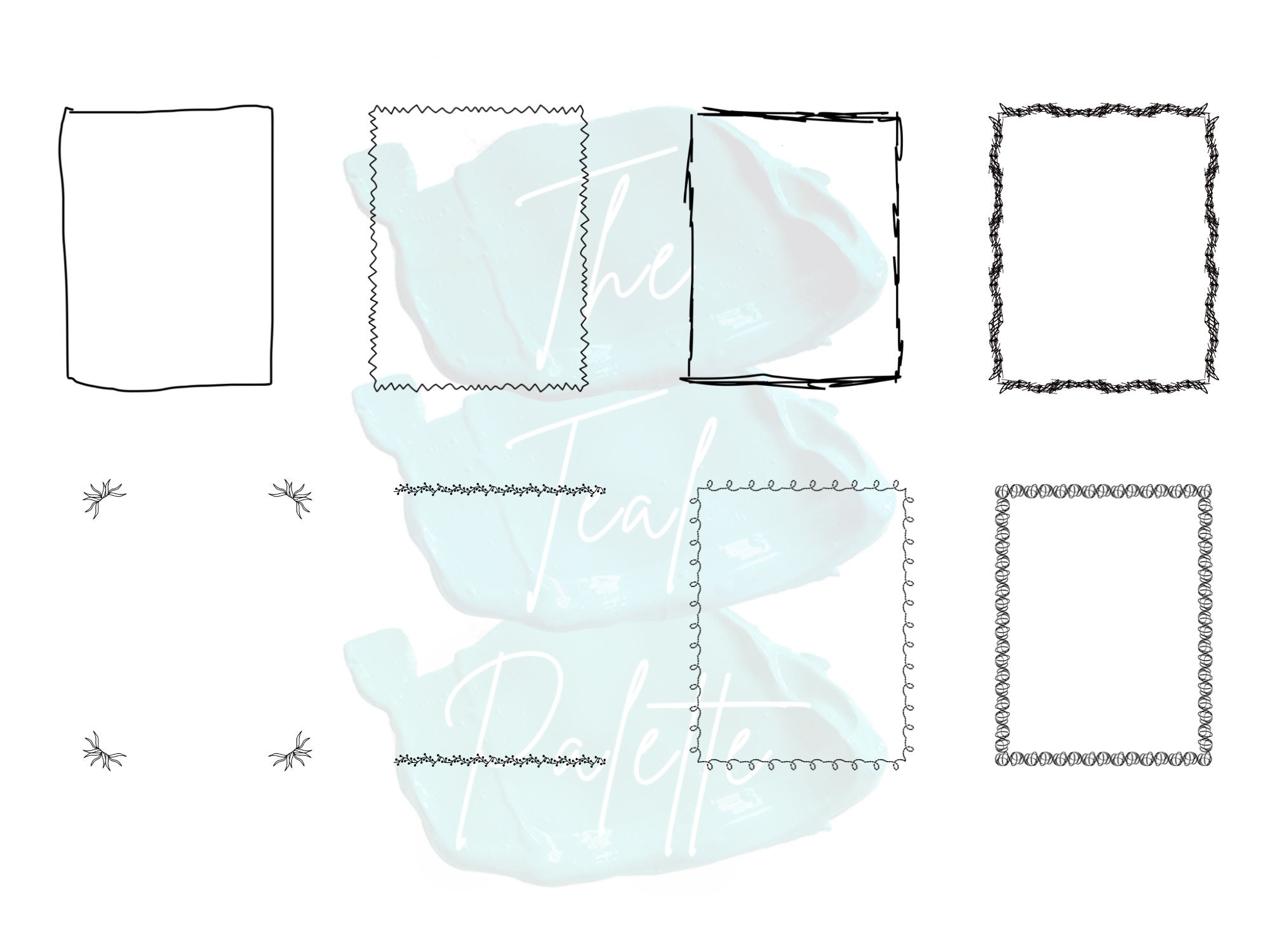 Doodle Digital Borders 1, Digital Frames Clipart, 8.5 X 11, Border Clip ...