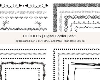 Digital Frames Clipart Digital Borders 8.5 X 11 Heart Leaf - Etsy