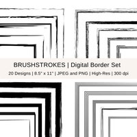 Bundle Borders Clip Art Set 1, Clipart Doodle Borders, Border Frames ...