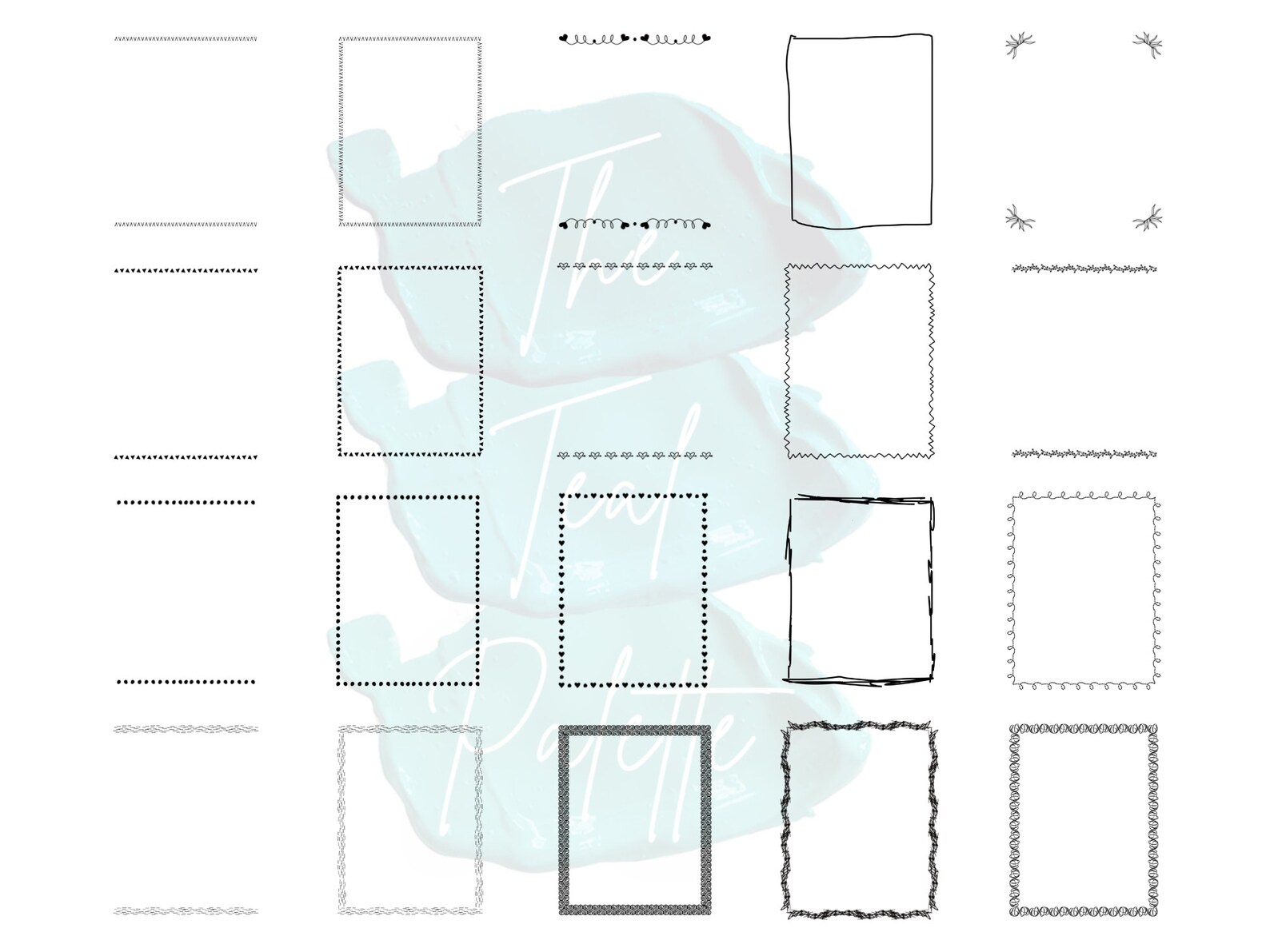 Doodle Digital Borders 1, Digital Frames Clipart, 8.5 X 11, Border Clip ...