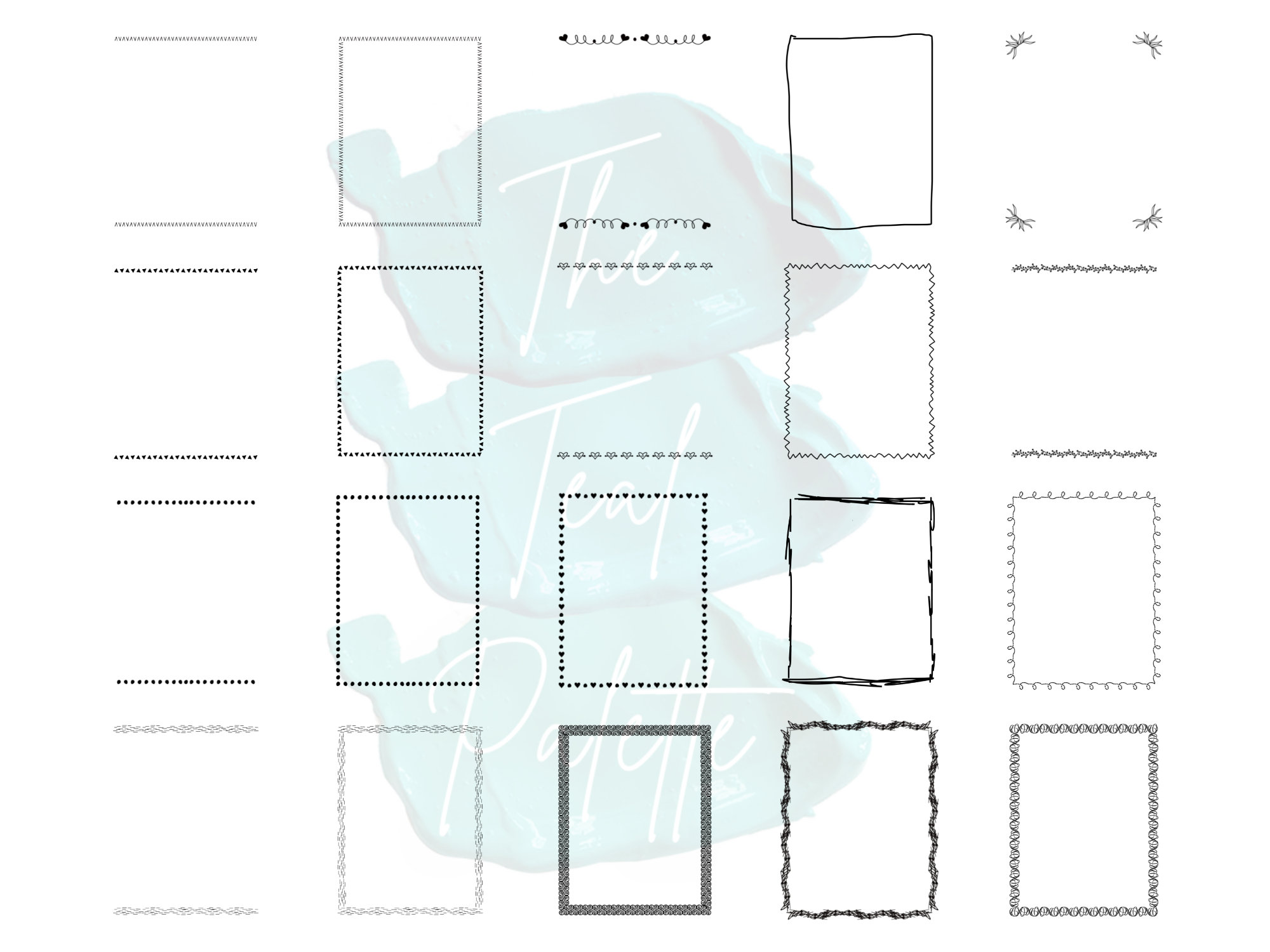 Doodle Digital Borders 1, Digital Frames Clipart, 8.5 X 11, Border Clip ...