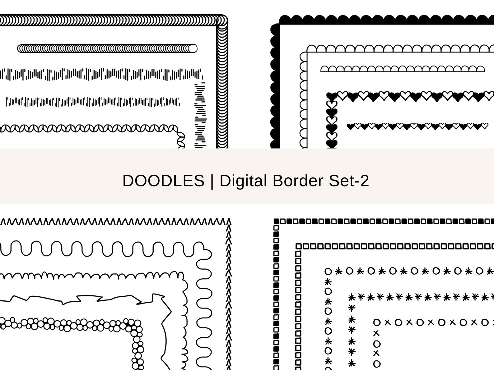 Bundle Borders Clip Art Set 2, Clipart Doodle Borders 2, Southwestern ...