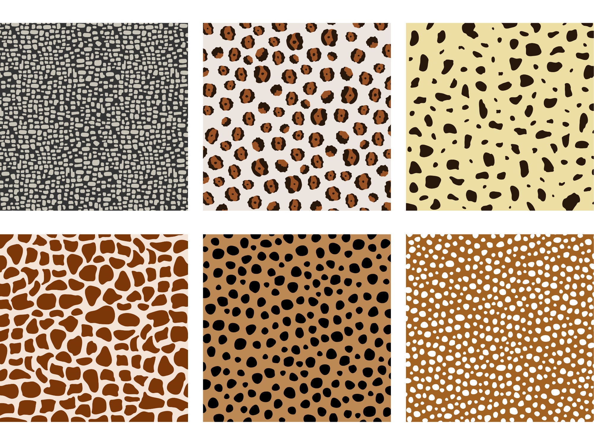 12 Animal Print Digital Paper Pack, Safari, Scrapbook, Leopard, Giraffe ...