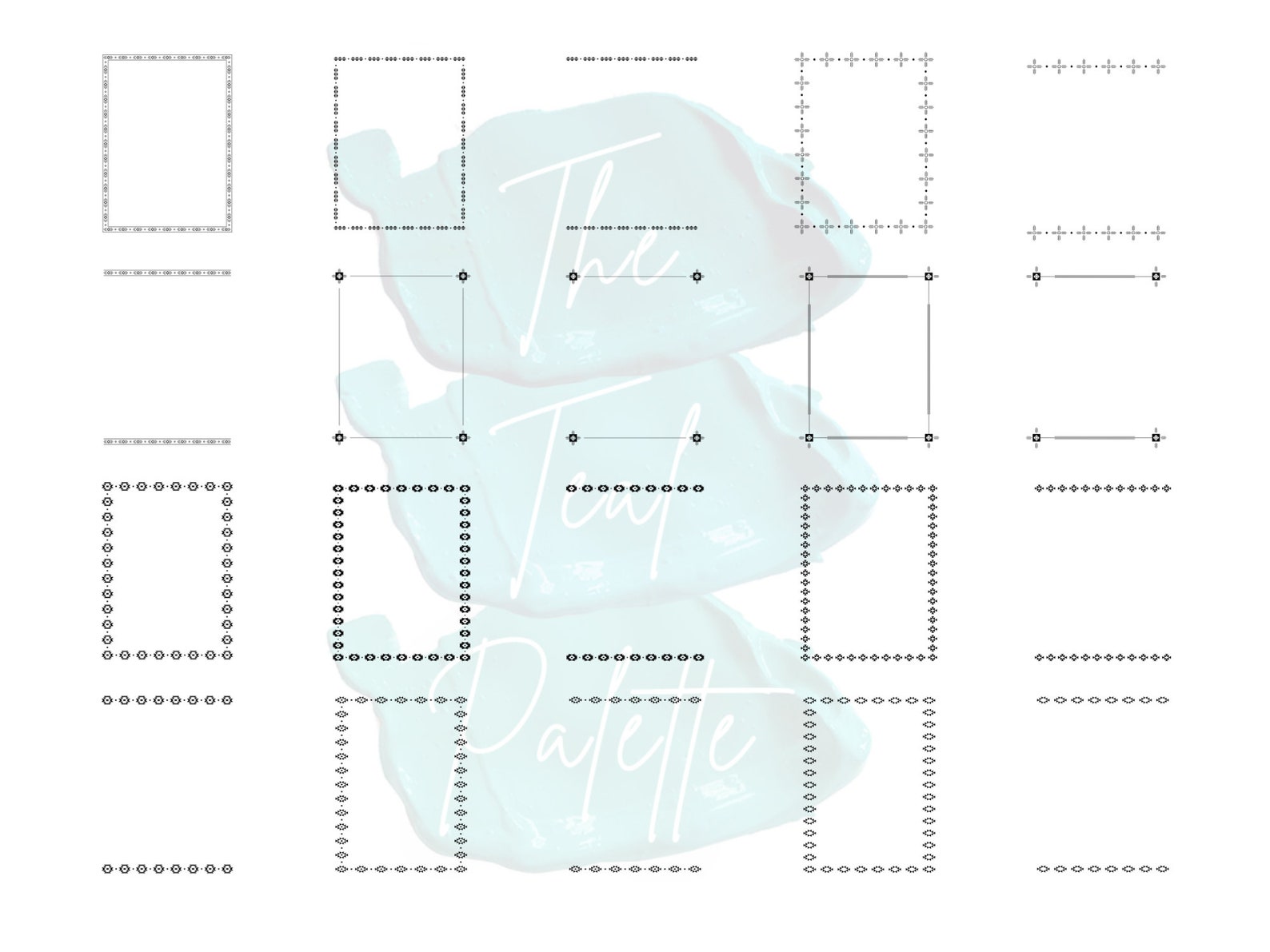 Bundle Borders Clip Art Set 2, Clipart Doodle Borders 2, Southwestern ...