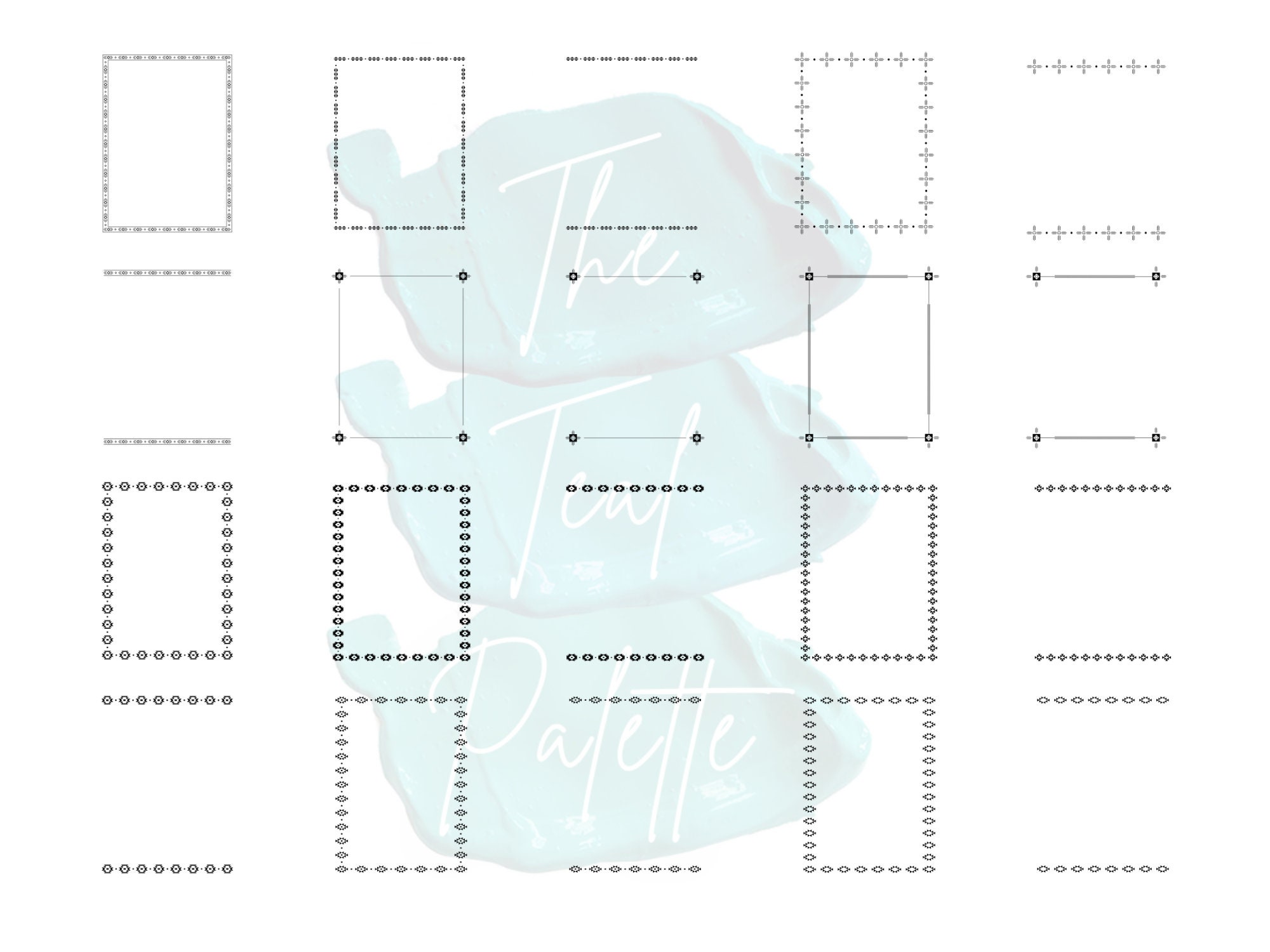 Bundle Borders Clip Art Set 2, Clipart Doodle Borders 2, Southwestern ...