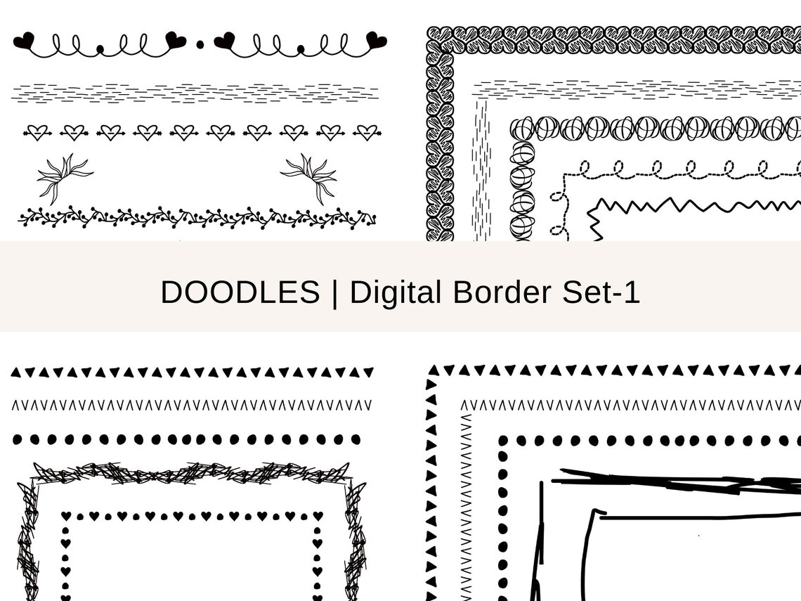 Bundle Borders Clip Art Set 1 Clipart Doodle Borders Border - Etsy