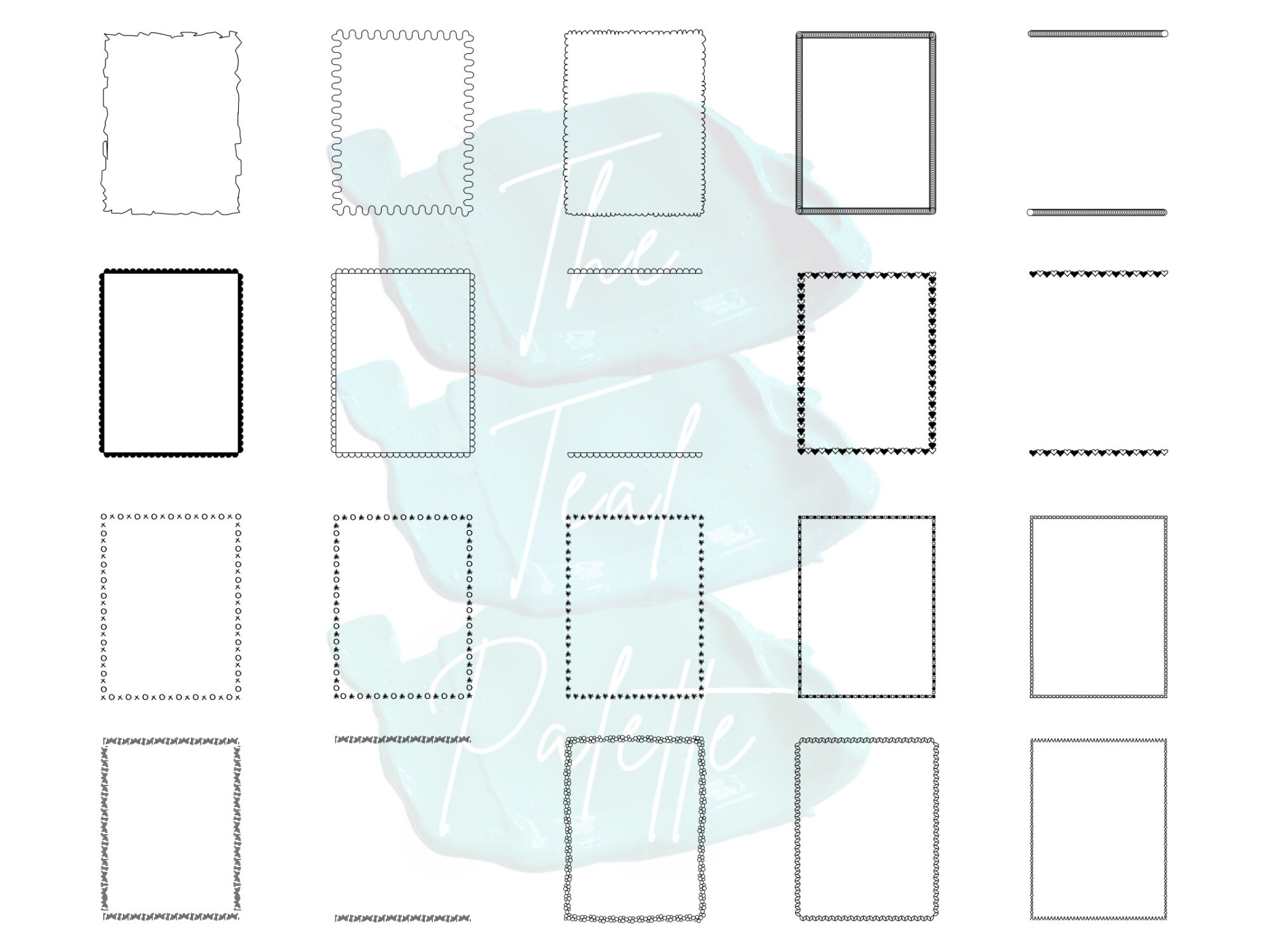 Bundle Borders Clip Art Set 2, Clipart Doodle Borders 2, Southwestern ...