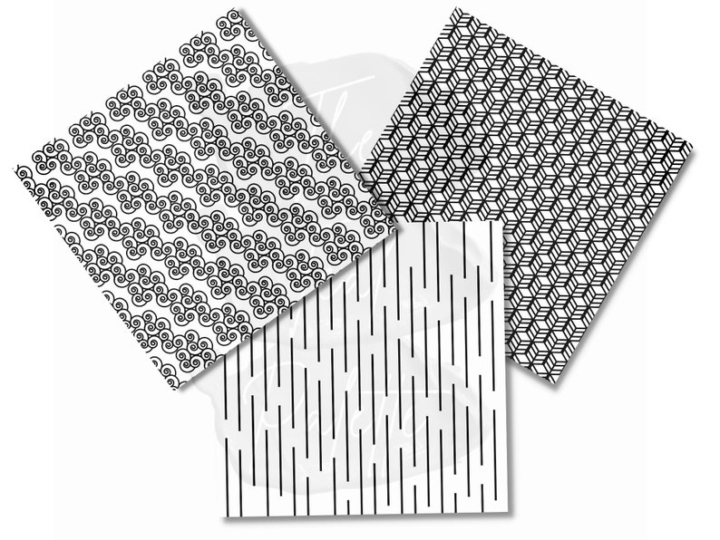 12 Geometric Digital Papers, Black Modern Patterns Digital Paper Pack ...
