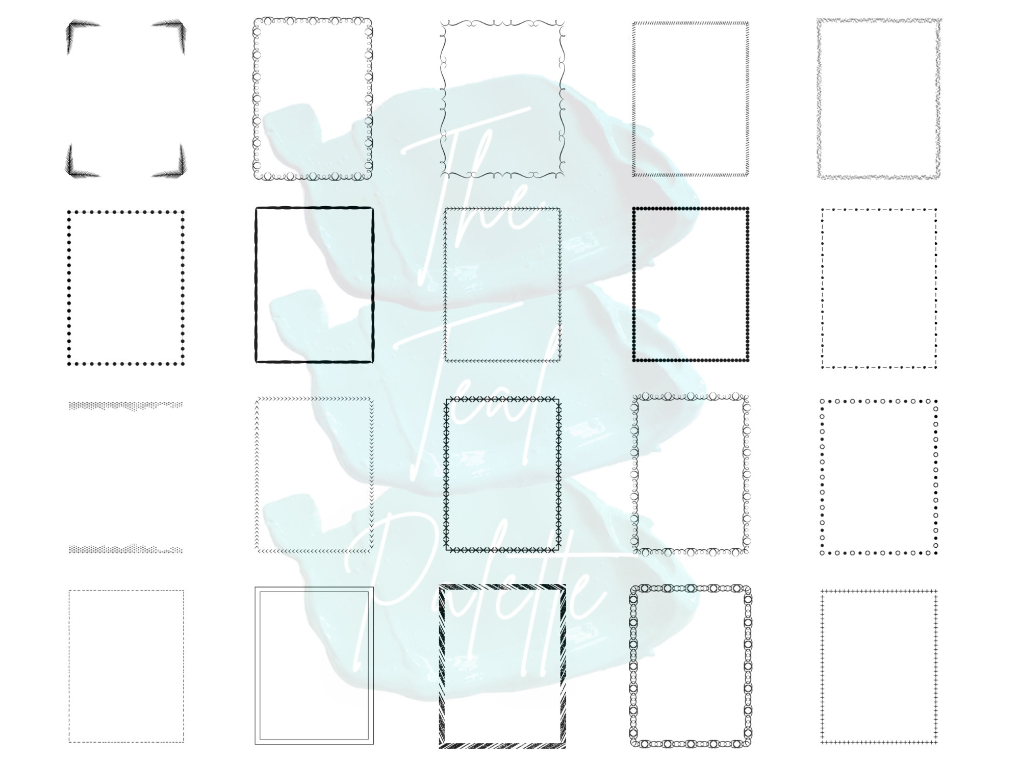 Geometric Doodle Digital Borders, Clipart Frames (digital Download) - Etsy