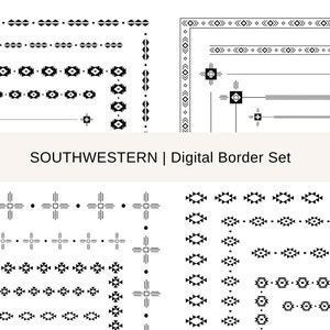 Bundle Borders Clip Art Set 2, Clipart Doodle Borders 2, Southwestern ...