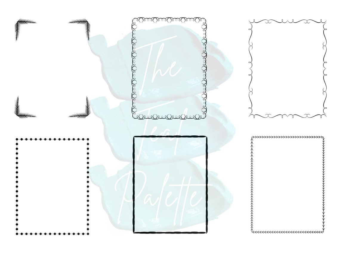 Geometric Digital Borders, Digital Frames Clipart, 8.5 X 11, Doodle ...