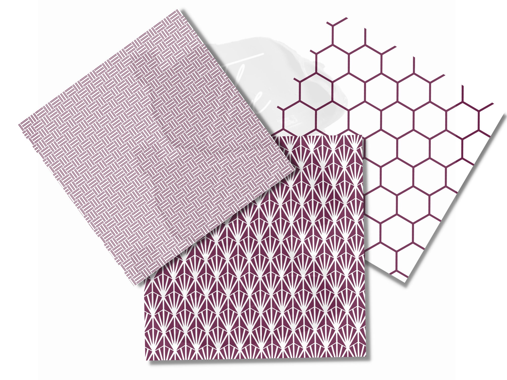 12 Geometric Digital Papers, Eggplant Modern Patterns Digital Paper ...