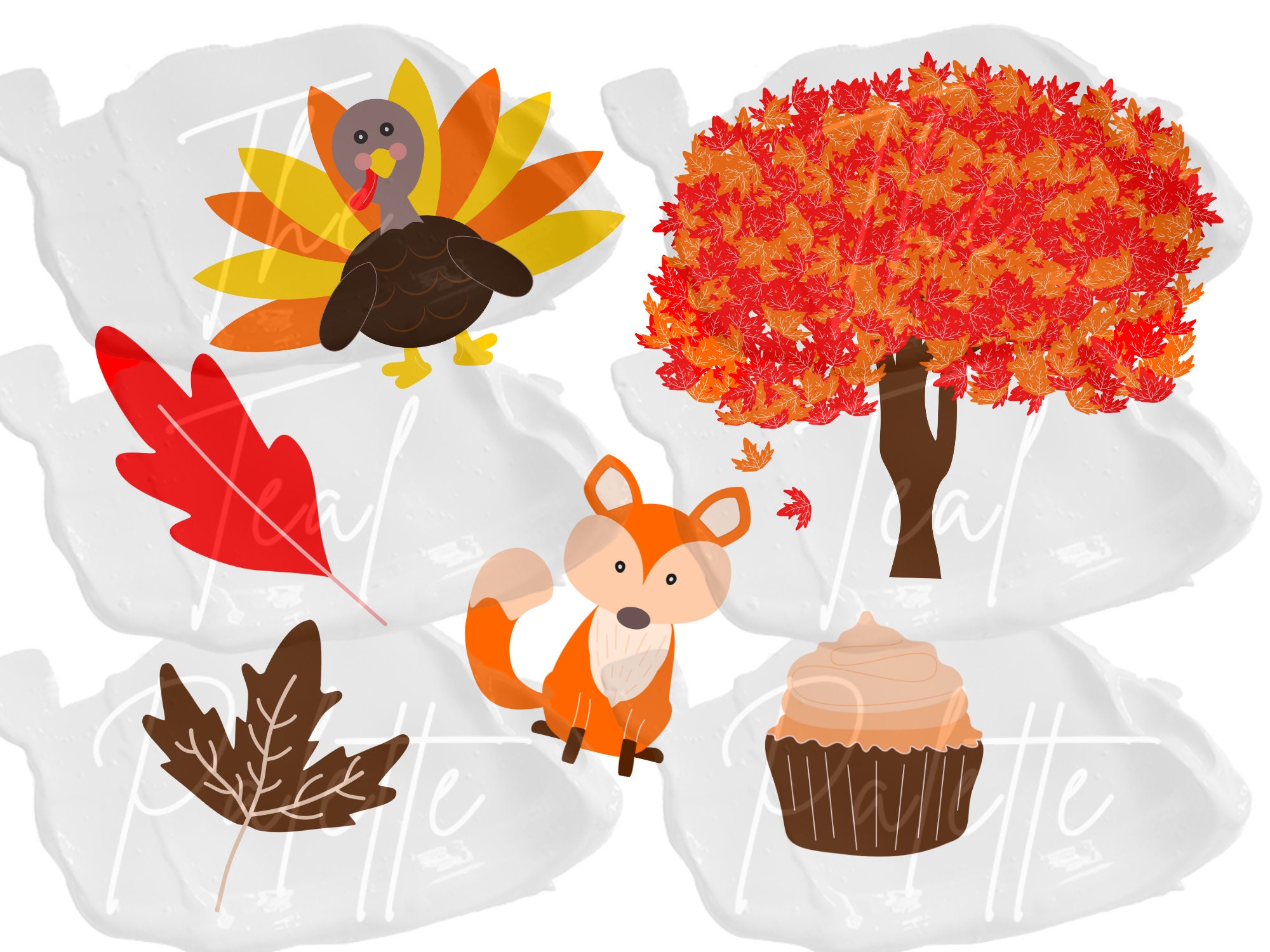 Autumn Clipart Set, Fall PNG Files, Autumn Elements, Seasonal Decor ...