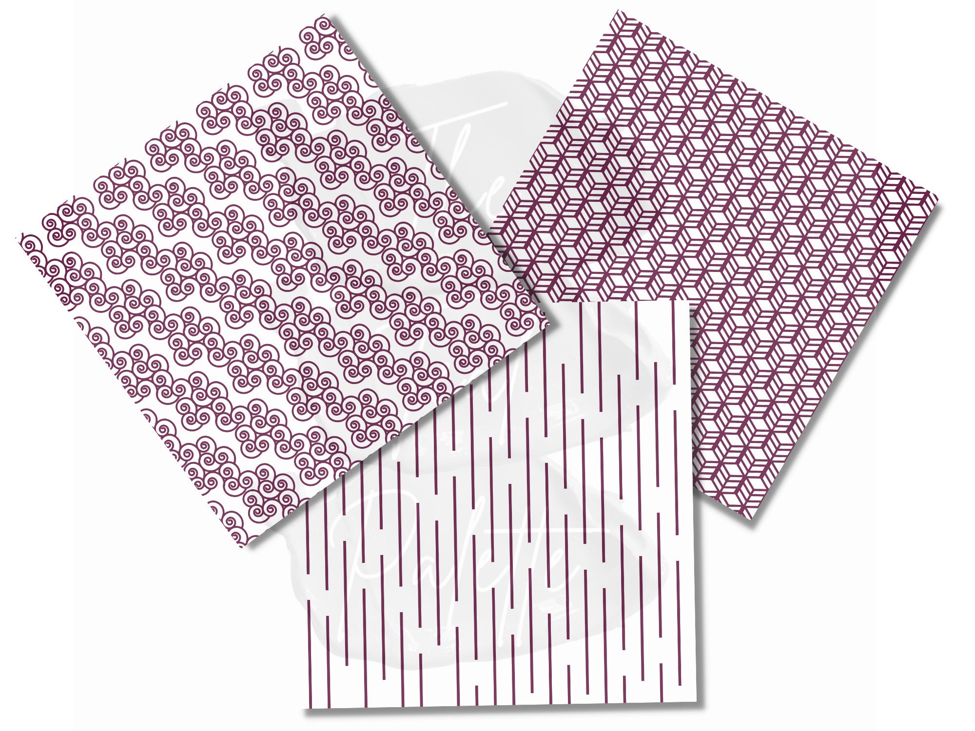 12 Geometric Digital Papers, Eggplant Modern Patterns Digital Paper ...