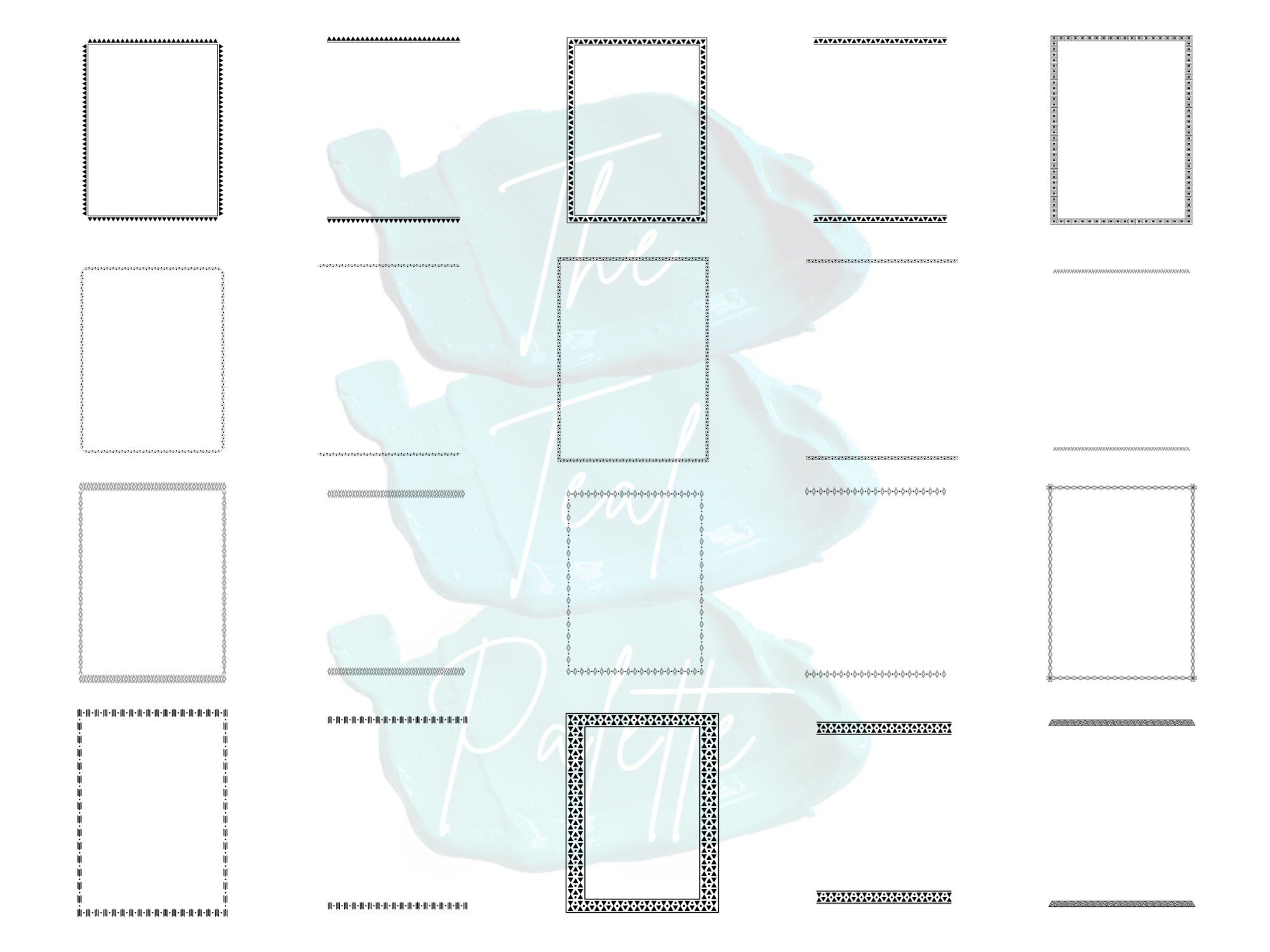 Bundle Borders Clip Art Set 2, Clipart Doodle Borders 2, Southwestern ...