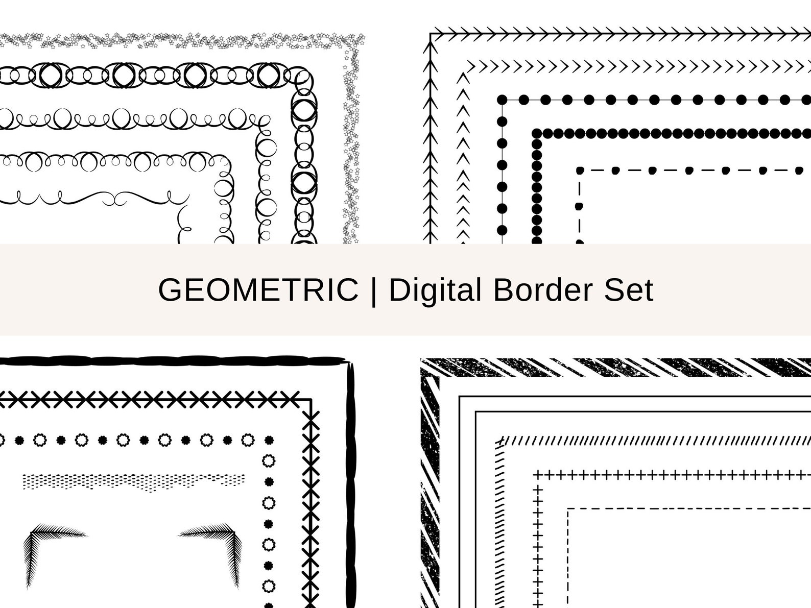Bundle Borders Clip Art Set 1, Clipart Doodle Borders, Border Frames ...