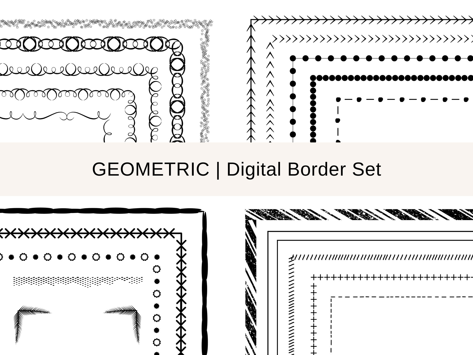 Bundle Borders Clip Art Set 1, Clipart Doodle Borders, Border Frames ...