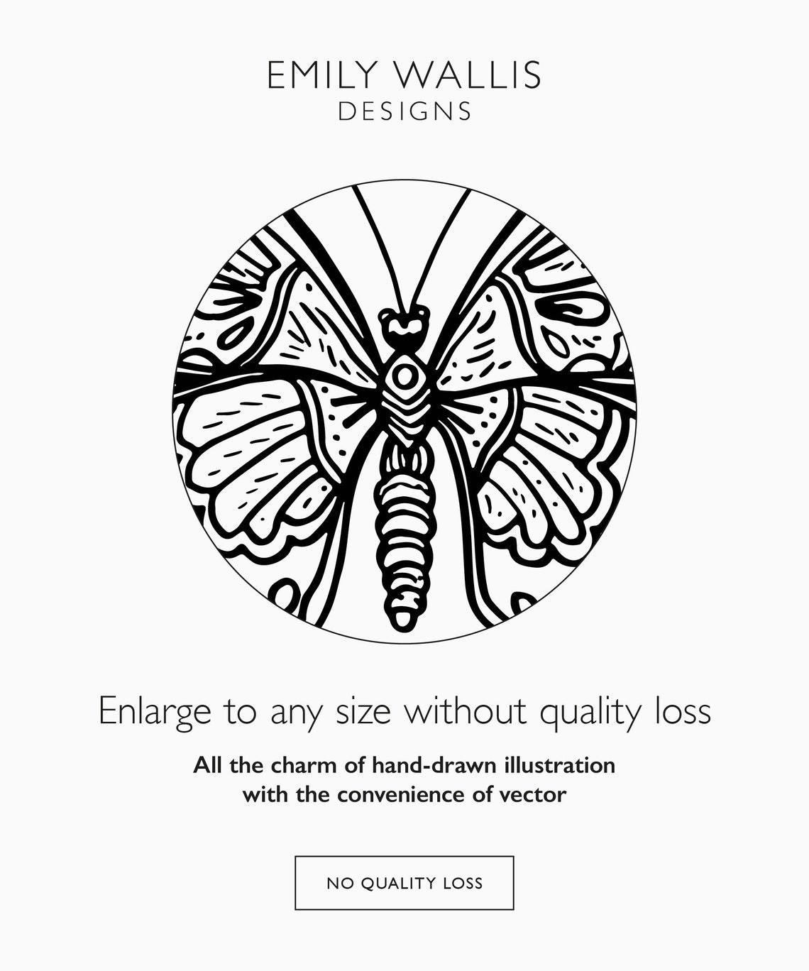 Butterfly Clipart 6 X Hand Drawn Illustrations of Butterflies ...