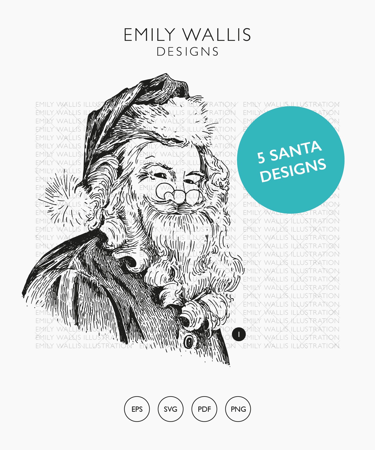 Father Christmas Clipart, Santa SVG Commercial License, Father ...