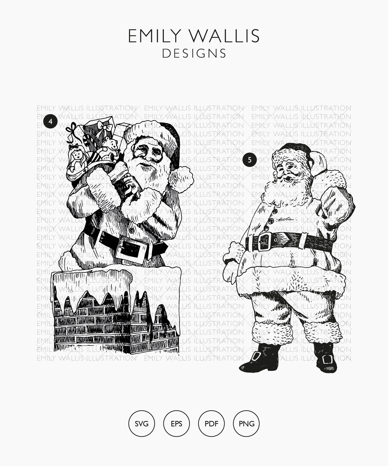 Father Christmas Clipart, Santa SVG Commercial License, Father ...