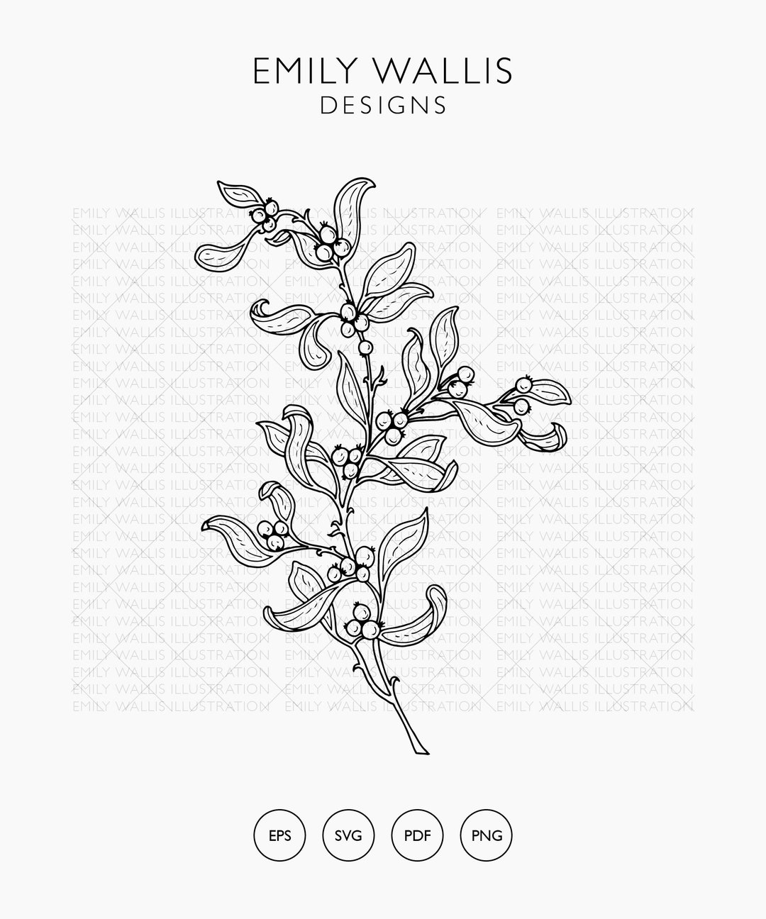 Mistletoe SVG Commercial License, Instant Digital Download, Christmas ...