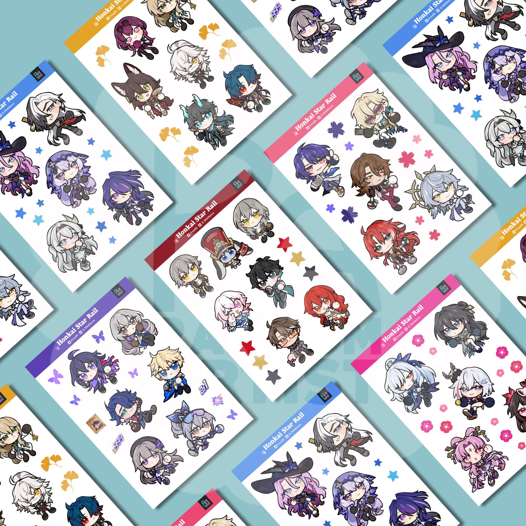 HSR Sticker Sheets Honkai Star Rail Planner Stickers Kawaii RA - Etsy
