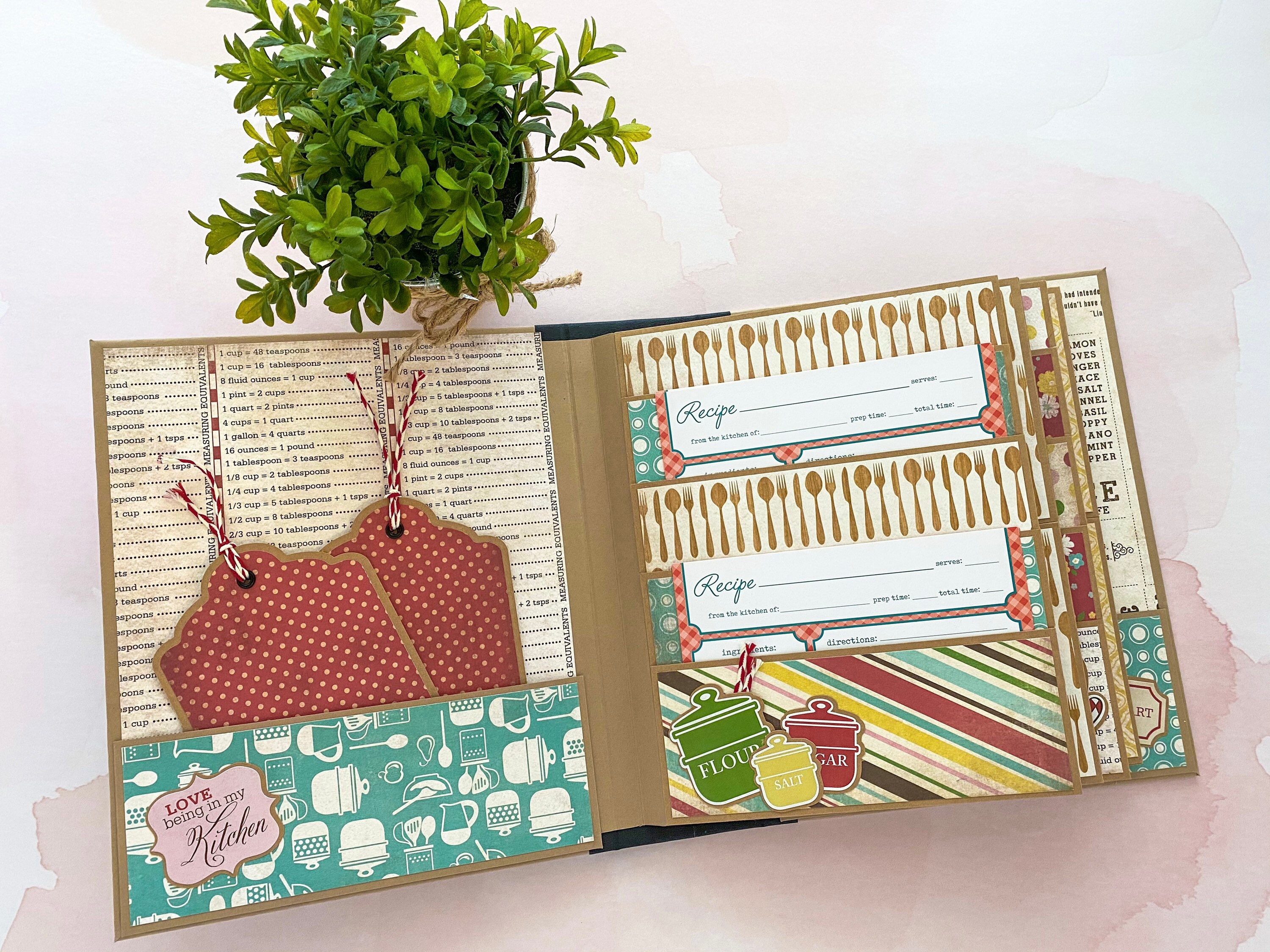 Retro Recipe Scrapbook, Recipe Mini Album, Recipe Folio, Recipe File ...