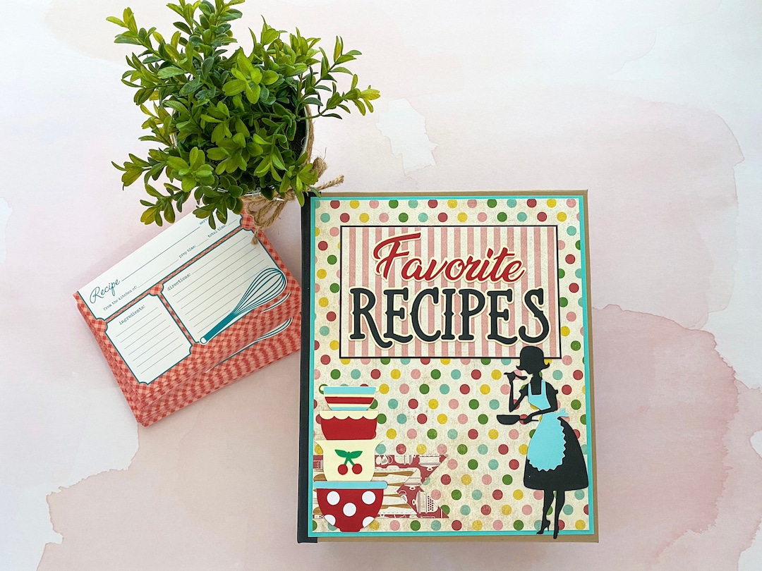 Retro Recipe Scrapbook, Recipe Mini Album, Recipe Folio, Recipe File ...