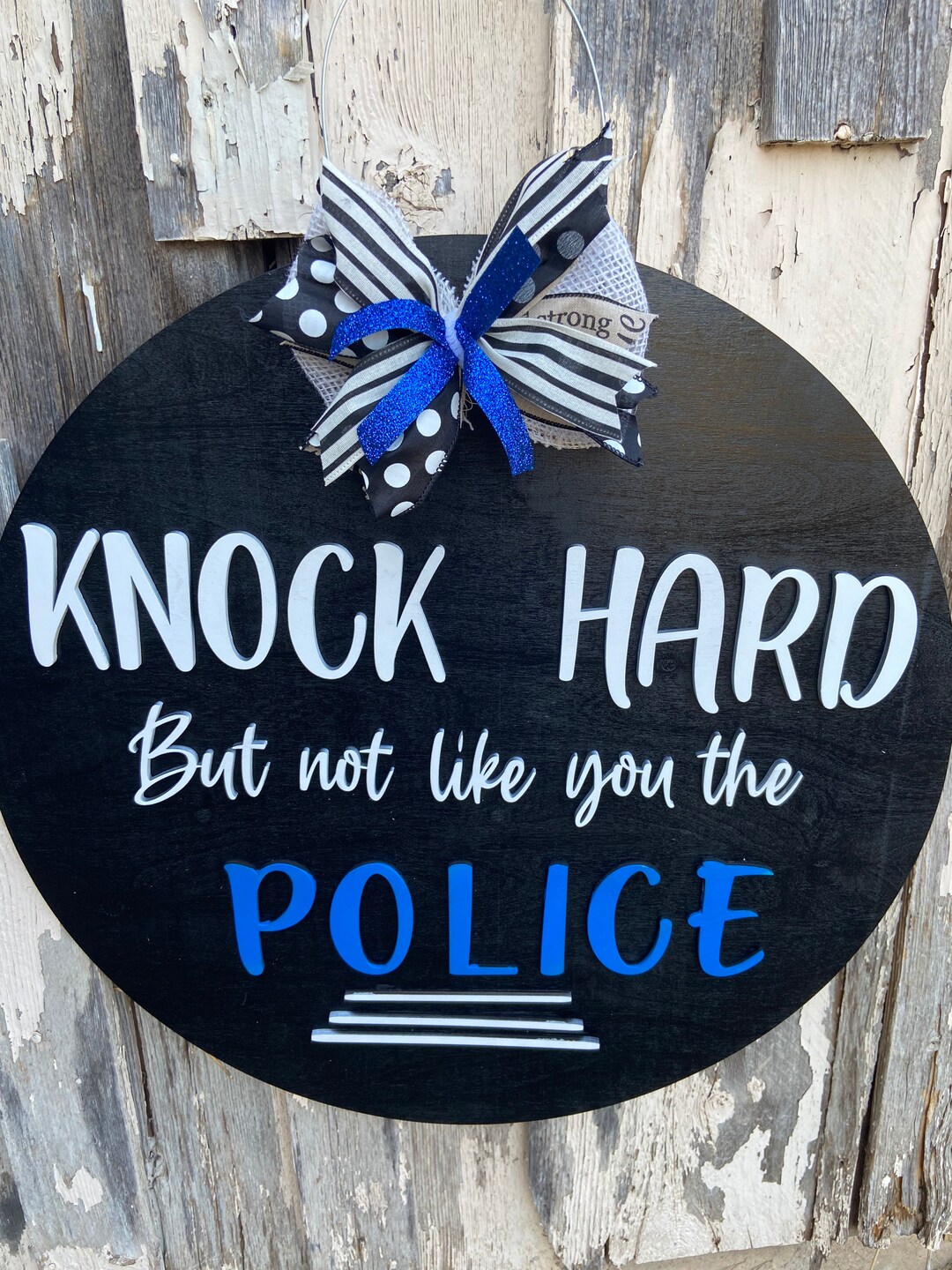 Knock Hard Door Hanger/ Police Door Hanger/ Funny Door Hanger - Etsy