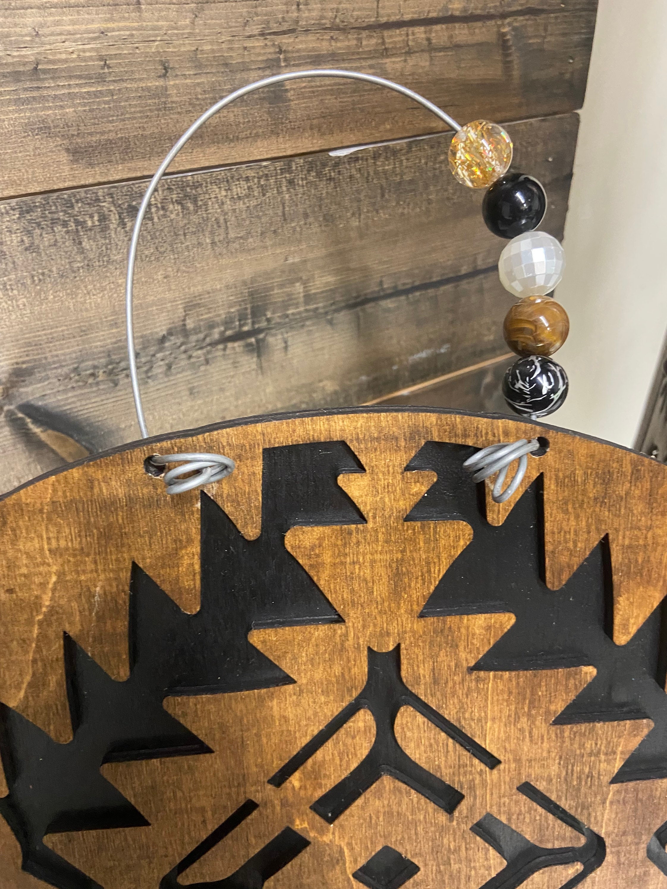 Southwestern Aztec Cow Skull Wooden Door Hanger Western Door Hanger ...