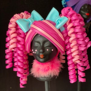 Foam Pruik / Foampruik 2-tails Roze ETSY101 - Etsy