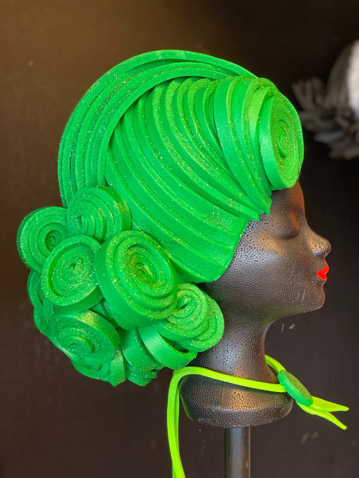 Foam wig / headpiece GREEN ELEVATIONS ETSY100 | Etsy